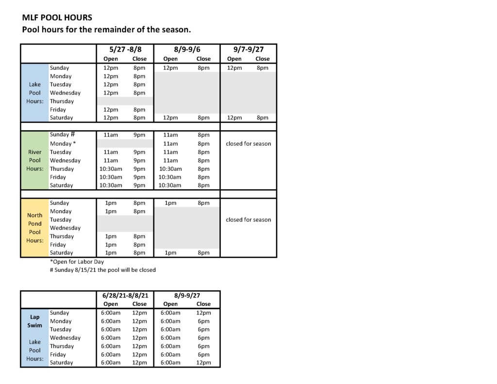 POOL – MARTIN'S LANDING